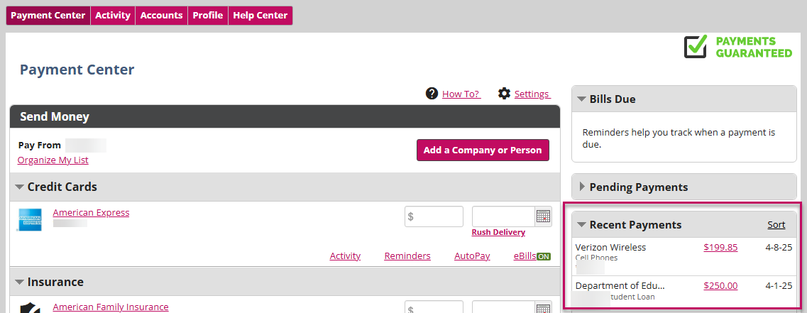 Online Bill Pay | CCCU